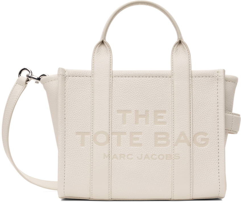 Marc Jacobs: White 'The Leather Small' Tote | SSENSE Canada