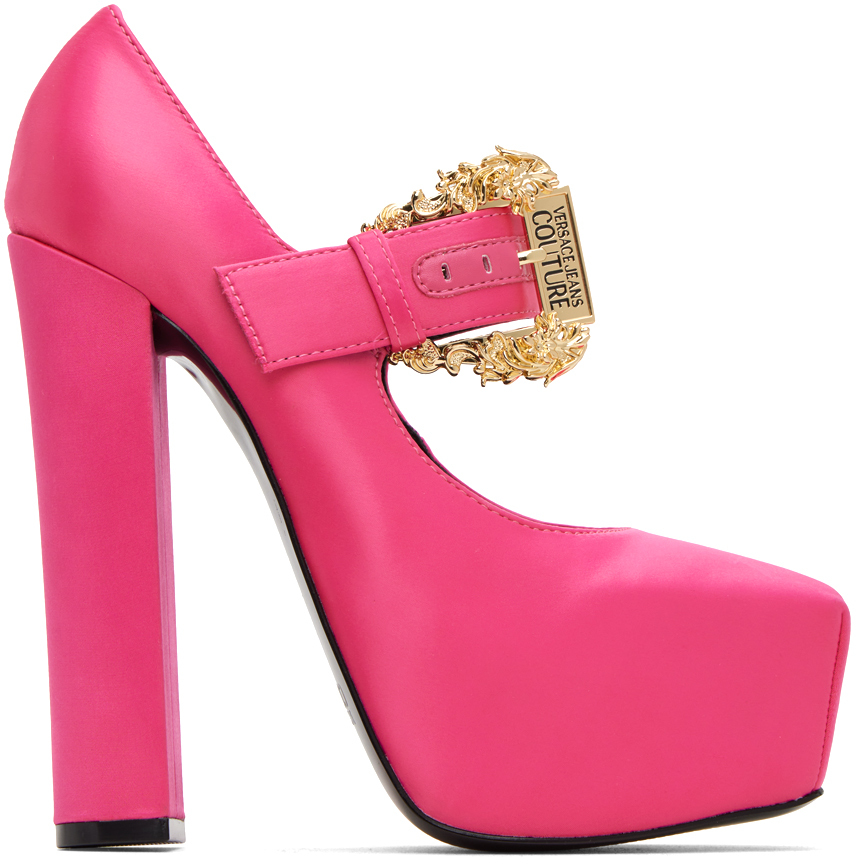 Pink Hurley Platform Heels by Versace Jeans Couture on Sale