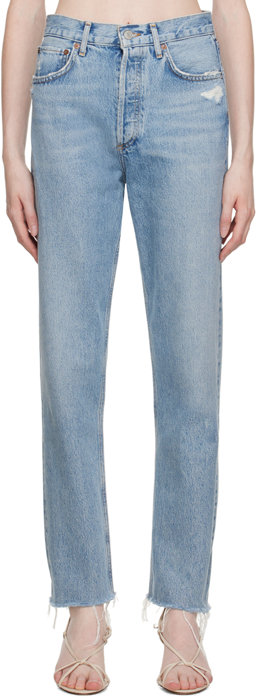Blue 90's Pinch Waist Jeans by AGOLDE on Sale