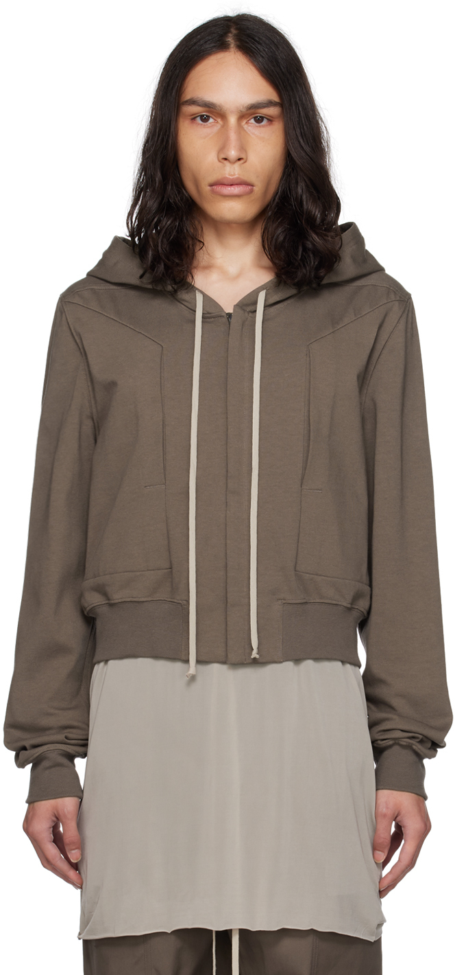 Gray Zip Hoodie by Rick Owens on Sale
