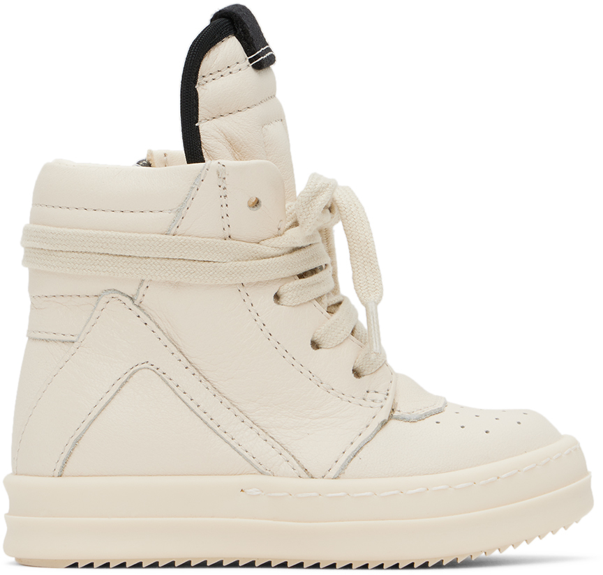 Rick Owens Baby Off-white Geobasket Sneakers In 1111 Milk Milk | ModeSens
