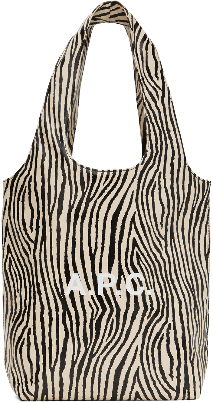 A.P.C.: Black & White Small Ninon Tote | SSENSE UK