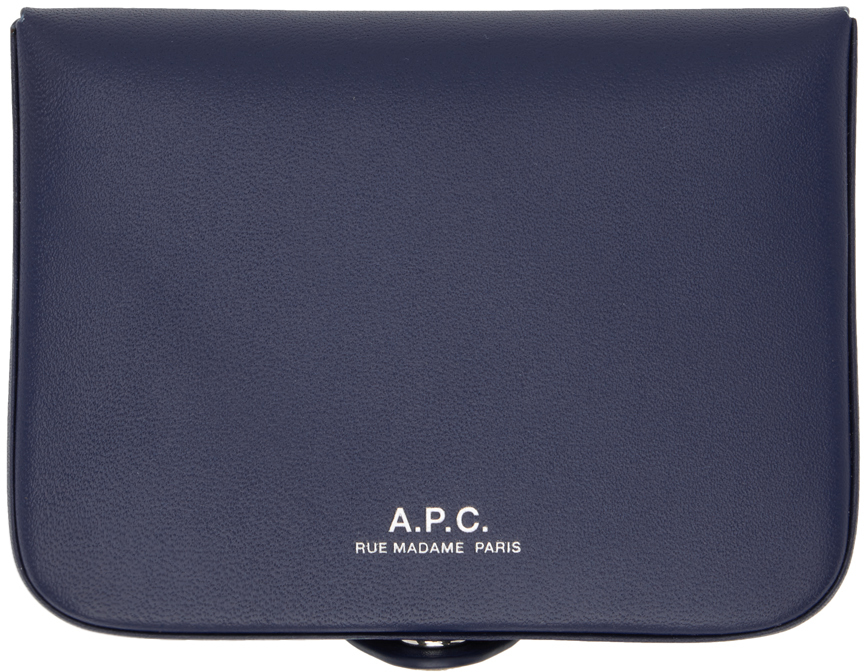 A.P.C.: Navy Josh Wallet | SSENSE Canada