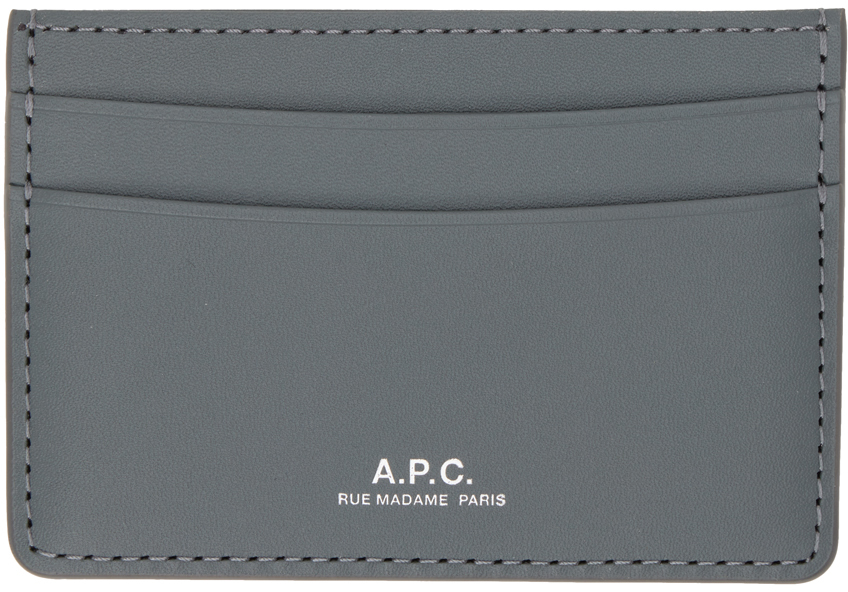 A.P.C.: Gray André Card Holder | SSENSE