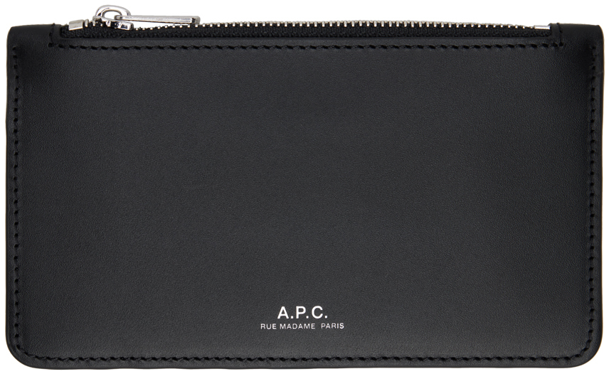 A.P.C.: Black Walter Wallet | SSENSE UK