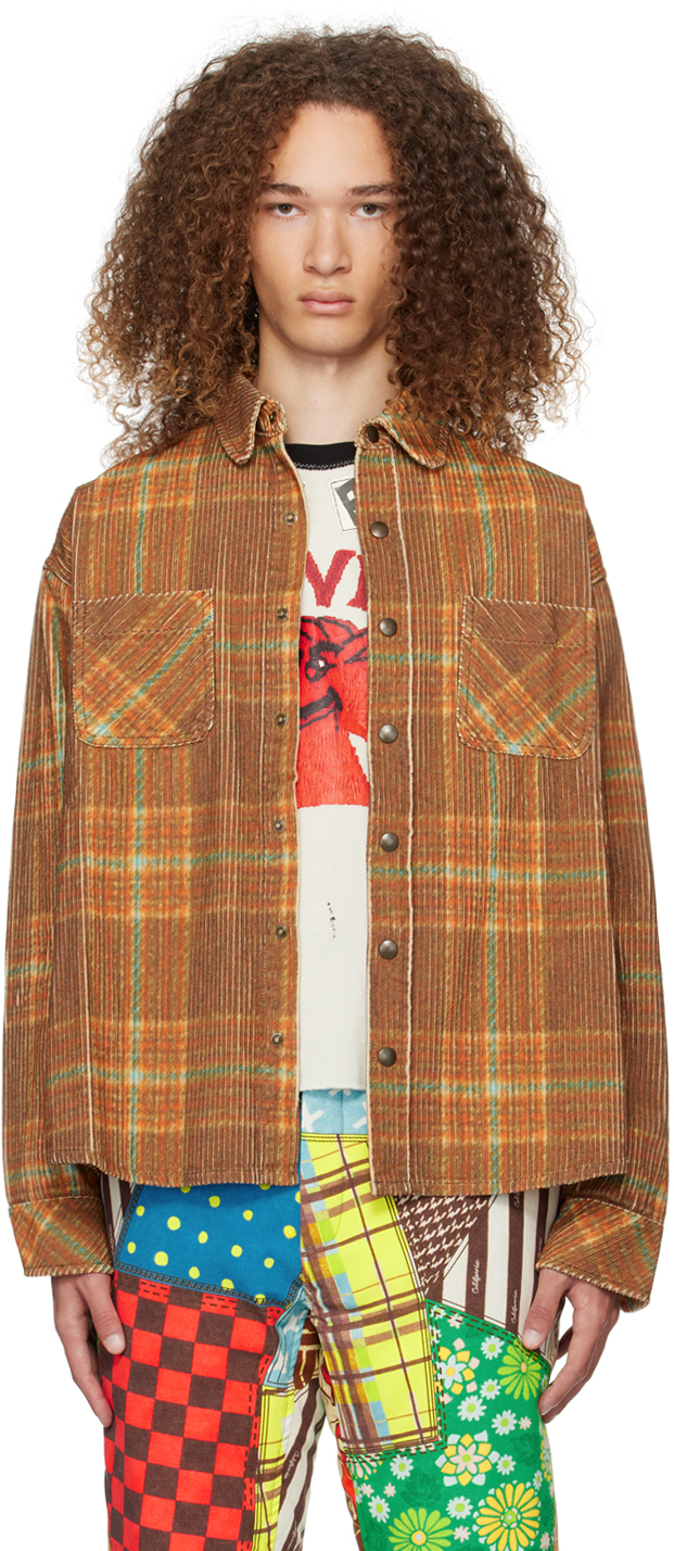 Brown Overlay Shirt by ERL on Sale