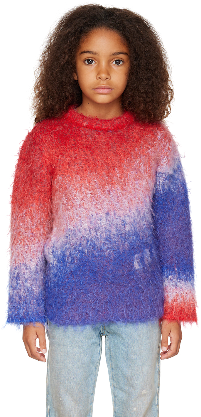 Kids Red & Blue Gradient Sweater by ERL on Sale