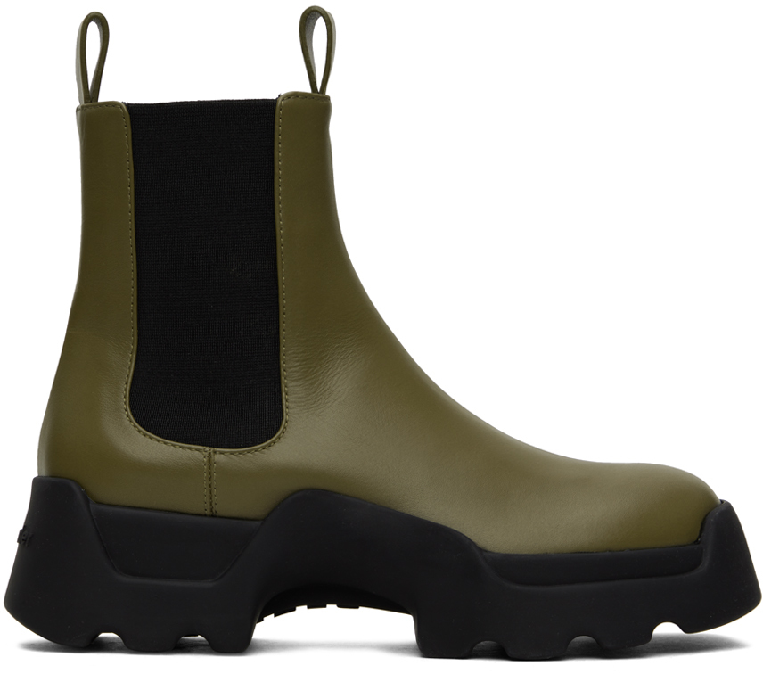 Proenza Schouler: Khaki Stomp Chelsea Boots | SSENSE