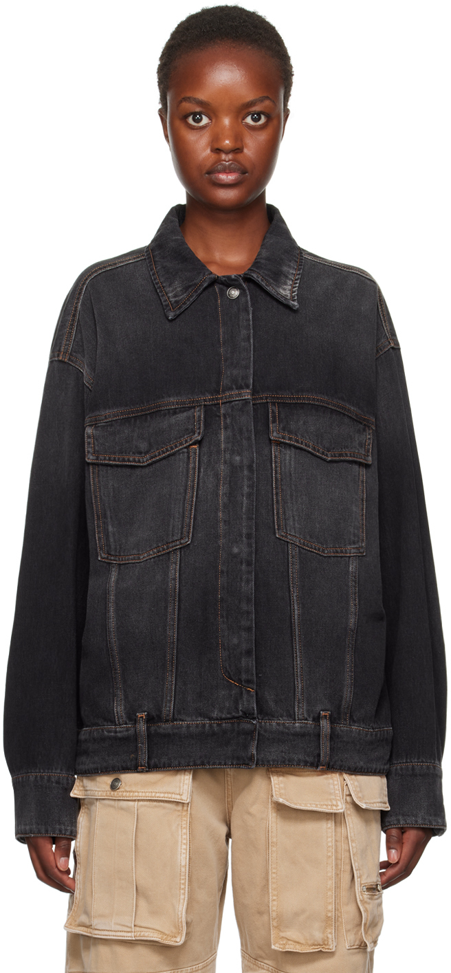 Blouson Pepe noir en denim Sportmax en solde