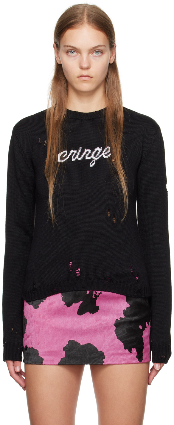 Black 'Cringe' Sweater by GCDS on Sale