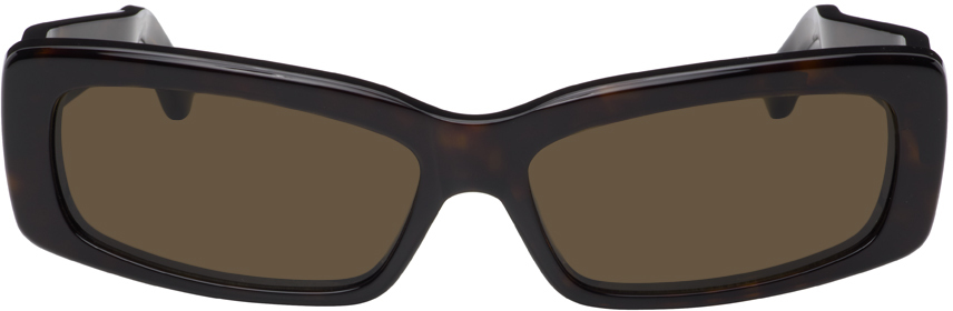 Tortoiseshell Rectangular Sunglasses by Balenciaga on Sale