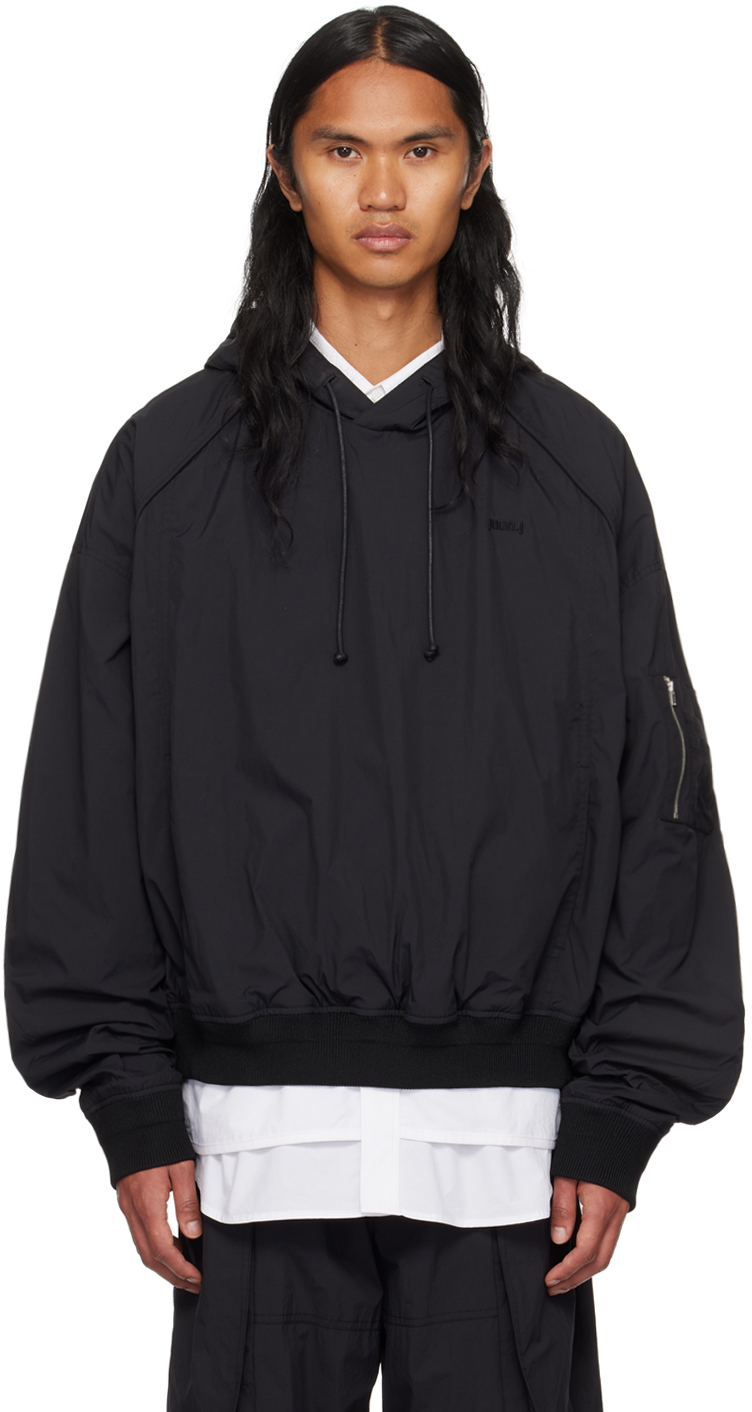 Juun.J: Black Oversized Hoodie | SSENSE UK