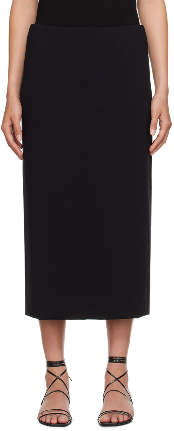 The Row: Jupe midi Alania noire | SSENSE France