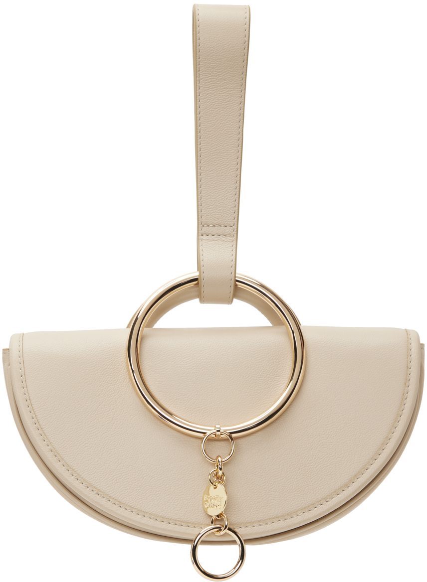 See By Chloé Beige Mara Half Moon Bag In 24h Cement Beige | ModeSens