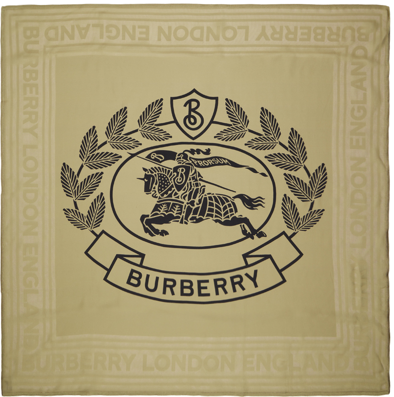 Burberry: Beige Jacquard Scarf | SSENSE UK