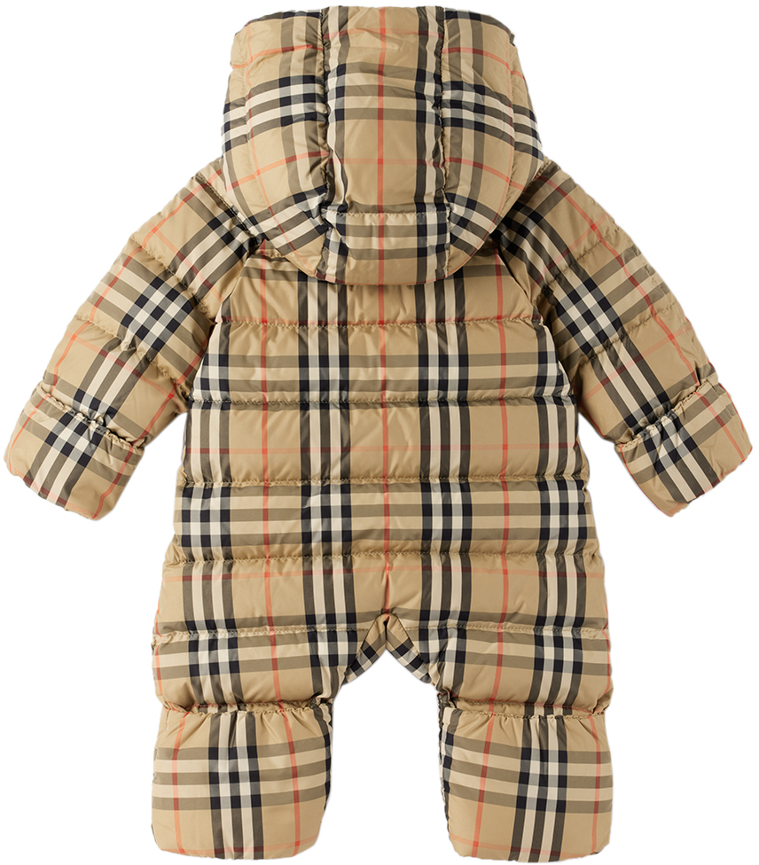 Burberry Baby Beige Vintage Check Down Snowsuit | ModeSens