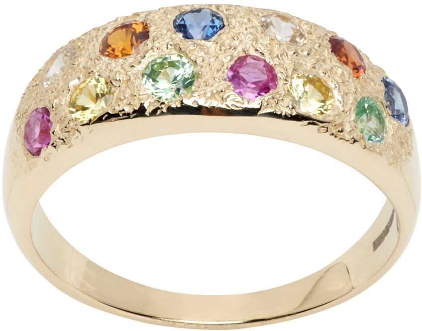 Gold Mini Riviera Ring by Bleue Burnham on Sale