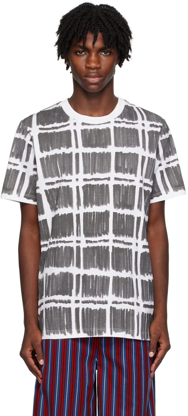 Black Check T-Shirt by Marni on Sale