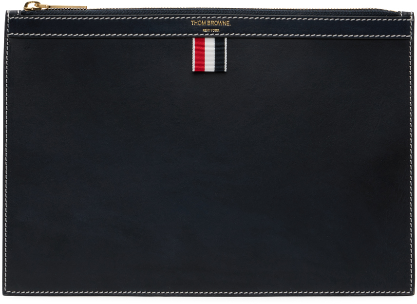Thom Browne: Navy Small Stamp Document Holder | SSENSE