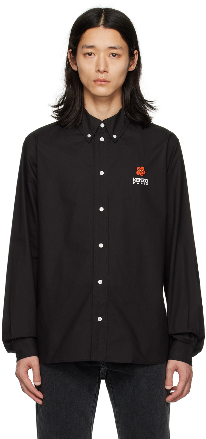 Chemise noire - BOKE FLOWER Kenzo en solde