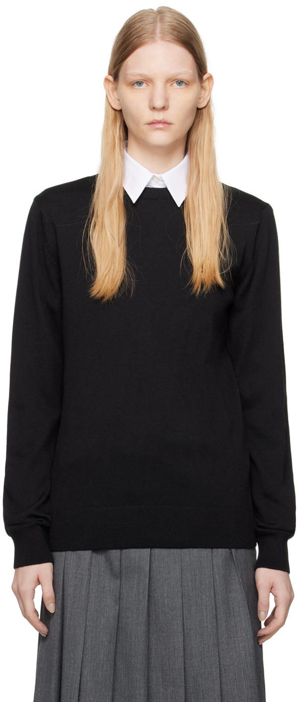Black Tricolor Fox Sweater by Maison Kitsuné on Sale
