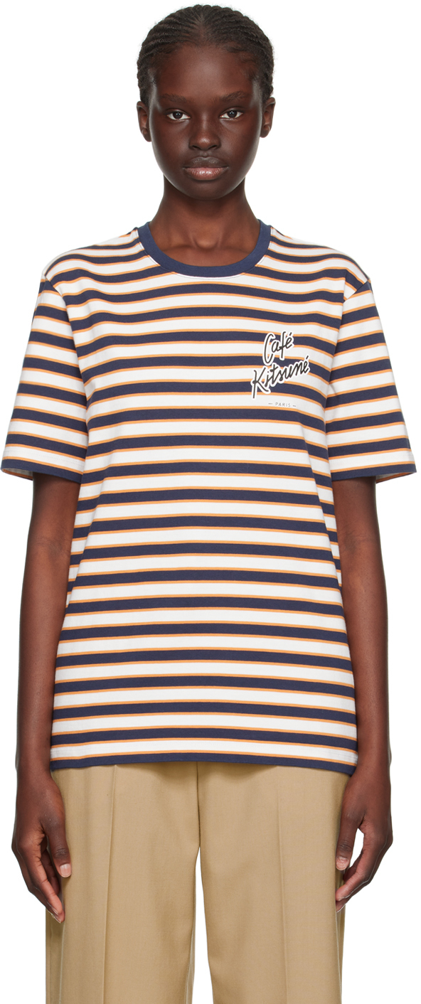 Multicolor Striped T-Shirt by Maison Kitsuné on Sale