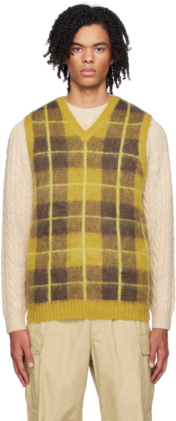 Yellow Check Vest by BEAMS PLUS on Sale