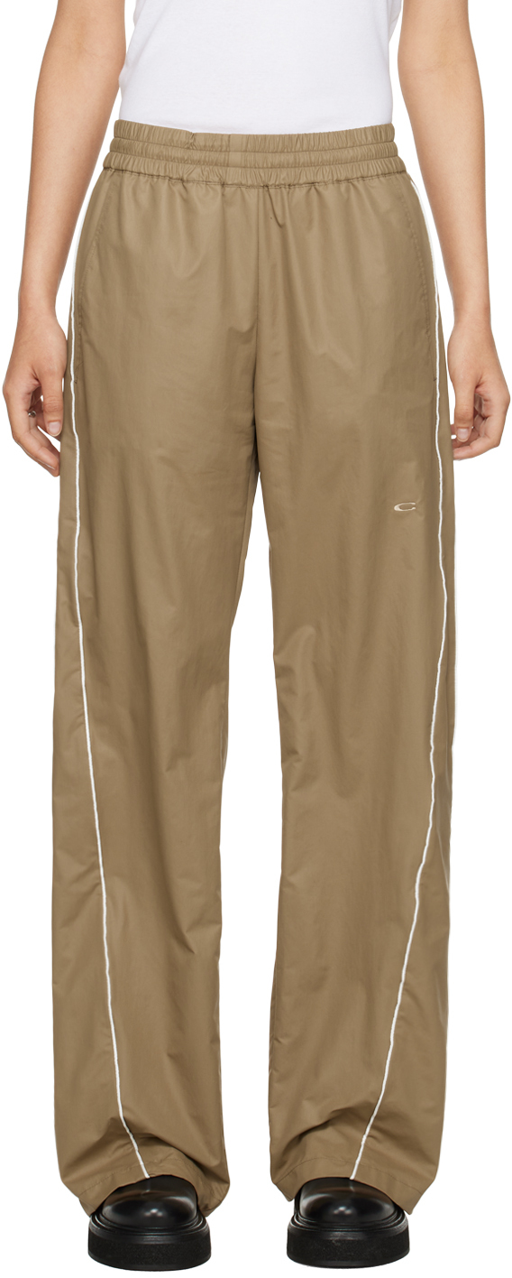 Beige Twisted Track Pants by Commission on Sale