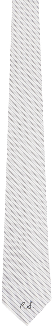White Commission Edition Plcmt Tie by Paul Smith on Sale