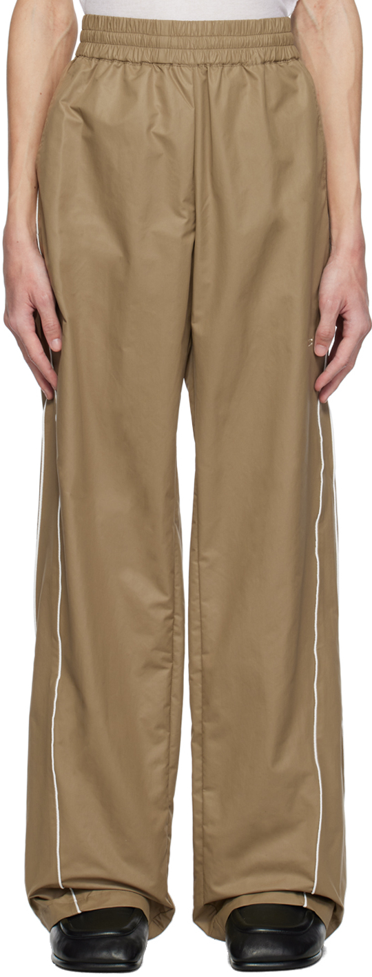 Beige Drawstring Sweatpants by Commission on Sale