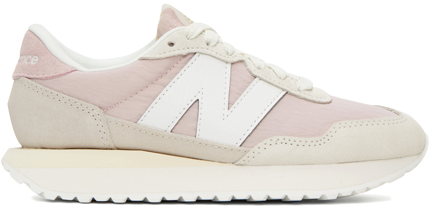 Pink & White 237 Sneakers by New Balance on Sale