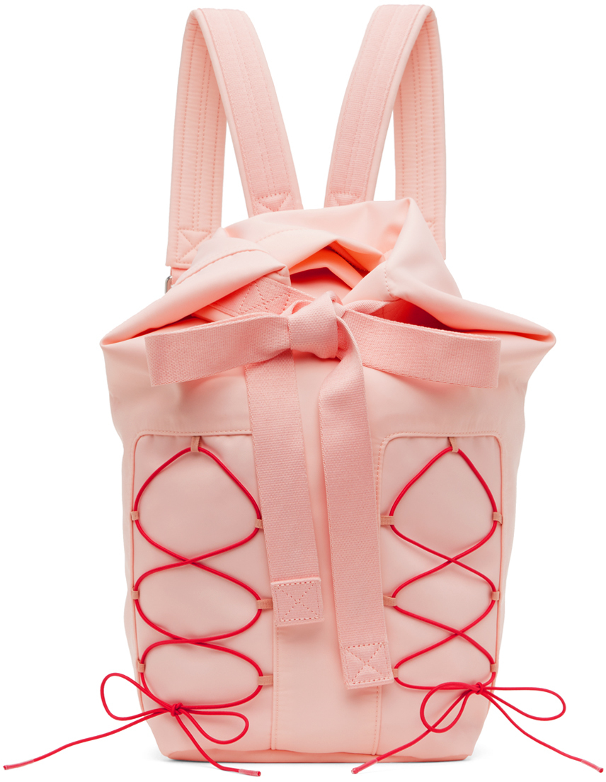 Simone Rocha: Pink Lace-Up Backpack | SSENSE UK
