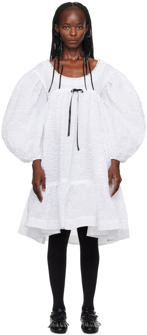 Simone Rocha: Rose courte blanche à perles | SSENSE France