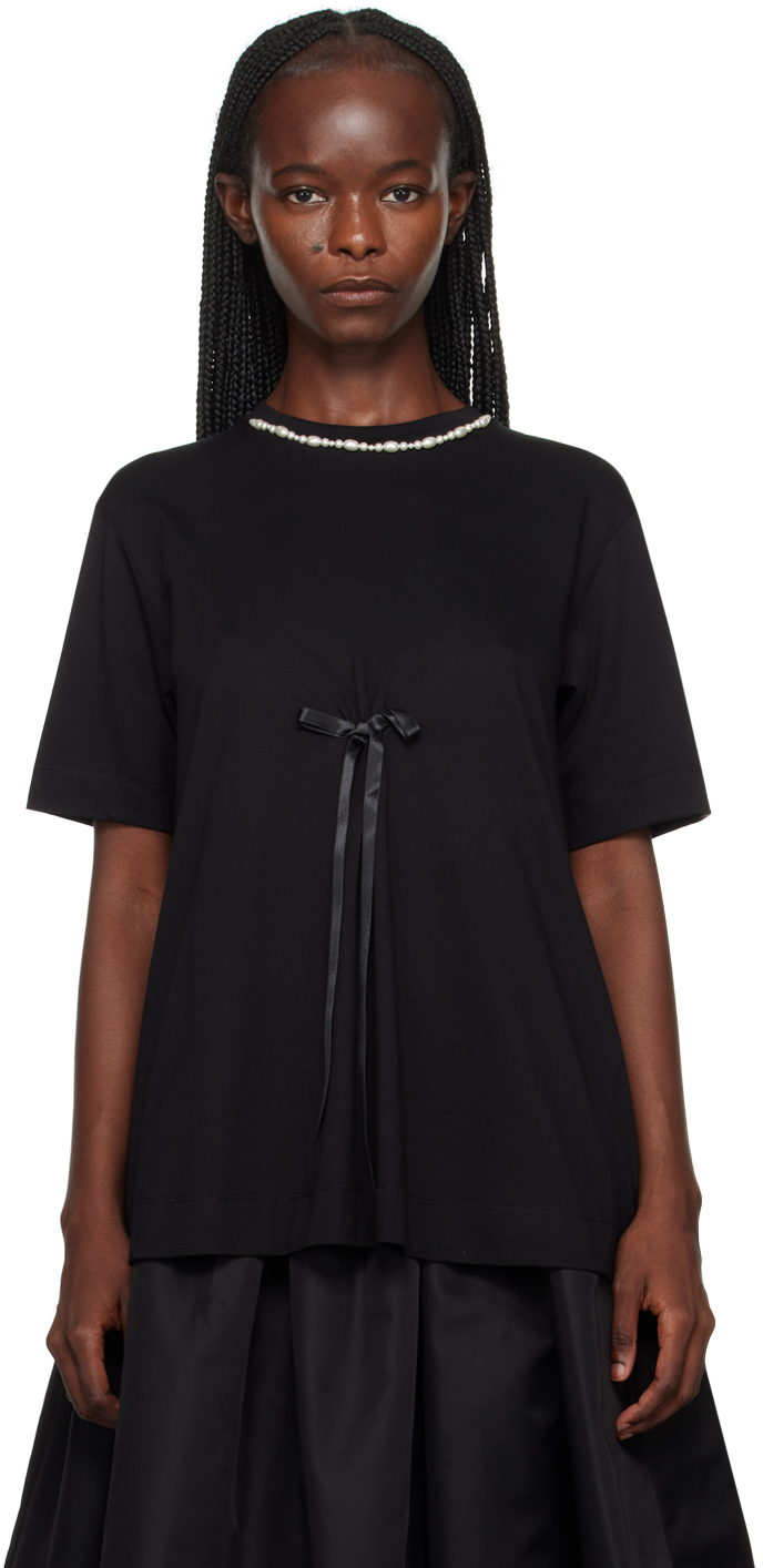 Black A-Line T-Shirt by Simone Rocha on Sale