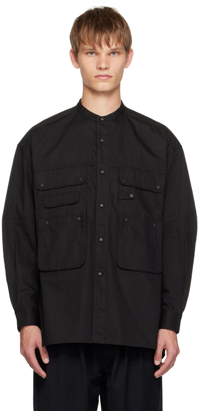 White Mountaineering®︎: Black Patch Pocket Shirt | SSENSE