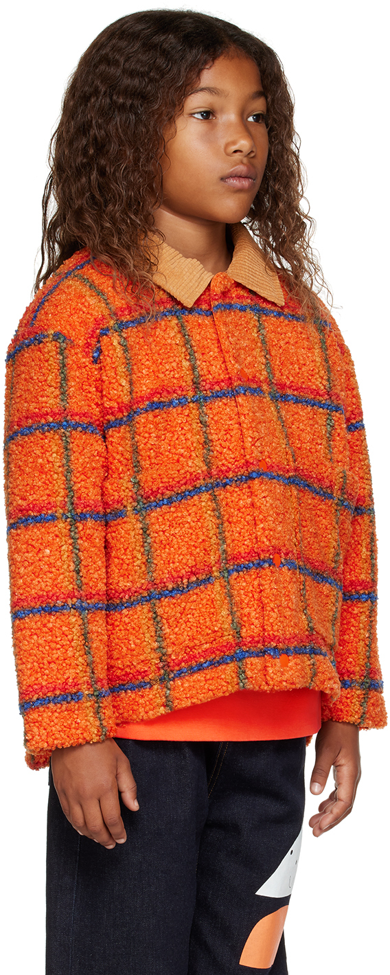Tinycottons Kids Orange Check Jacket In Summer Red | ModeSens