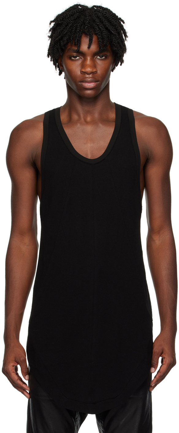 Black Edge Seam Tank Top by Julius on Sale