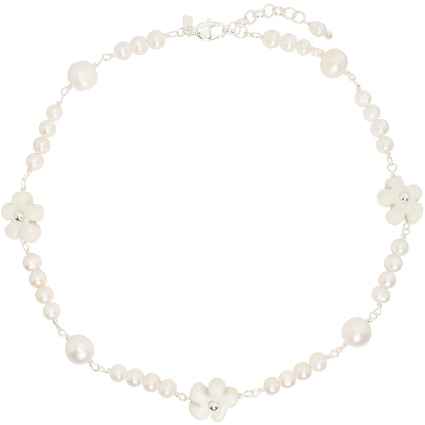 éliou: White Tima Necklace | SSENSE UK