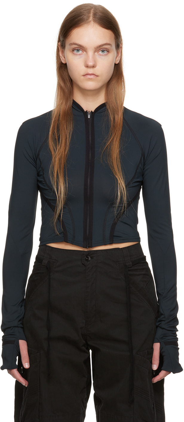 Black Slashed Long Sleeve T-Shirt by HYEIN SEO on Sale