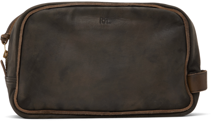 RRL: Brown Embossed Pouch | SSENSE Canada