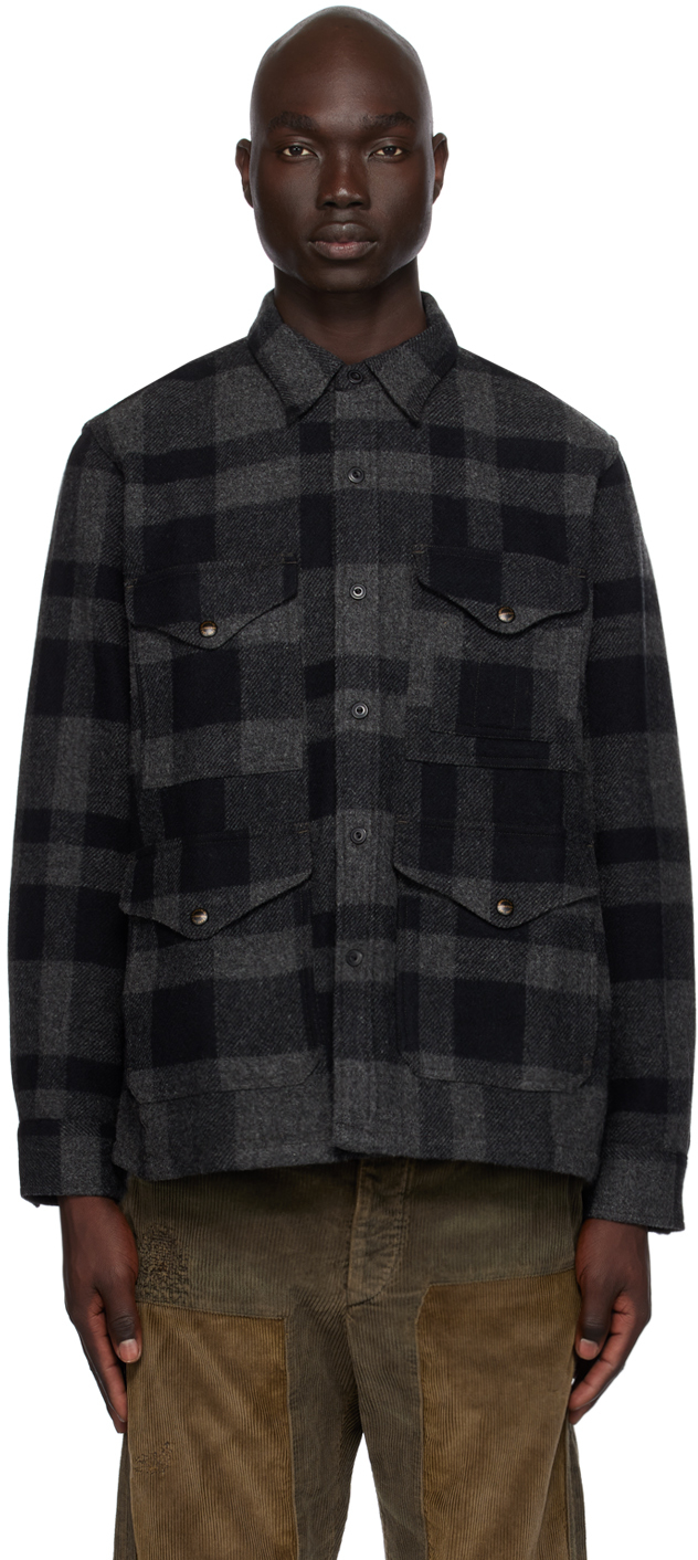 Black & Gray Check Shirt by RRL on Sale