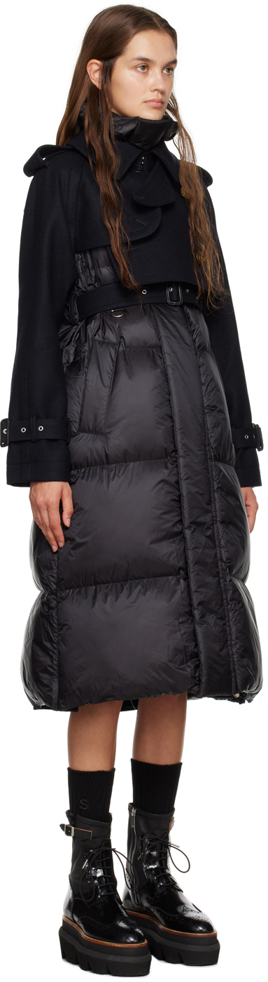 sacai Black Layered Puffer Coat | Smart Closet