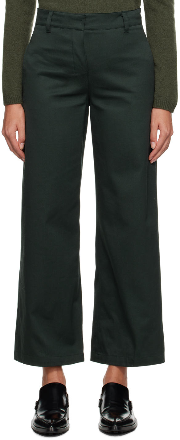 Green Flared Trousers by S Max Mara on Sale Green Flared Trousers by S Max Mara on Sale