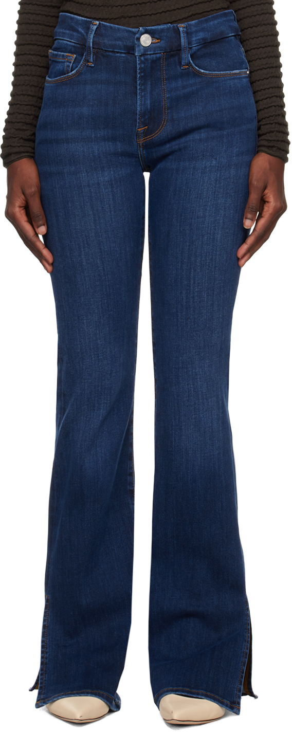 Blue 'Le Mini Boot' Jeans by FRAME on Sale