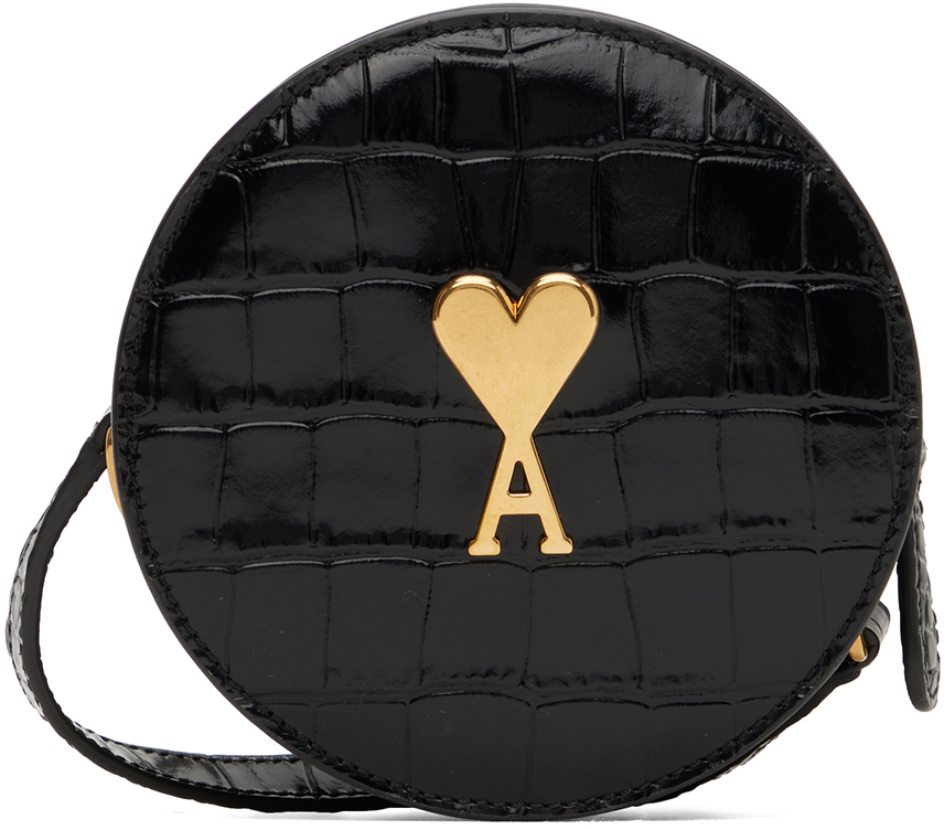 Sac rond Paris noir AMI Paris en solde