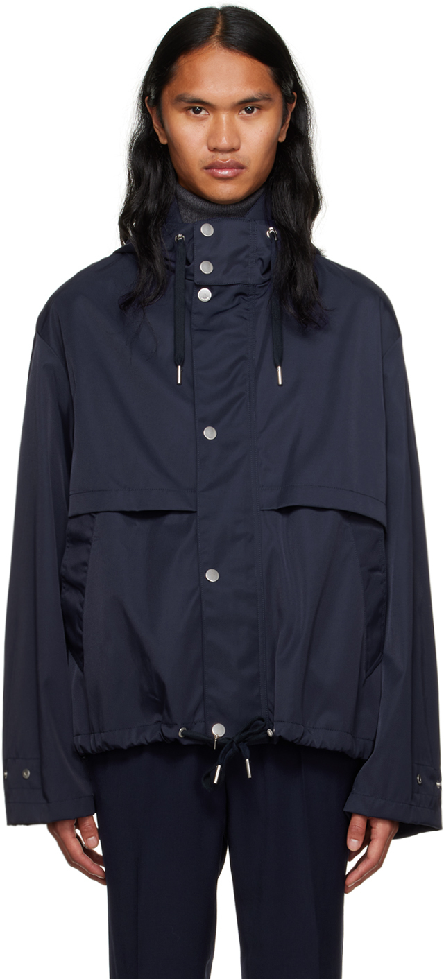 AMI Paris: Navy Short Jacket | SSENSE UK