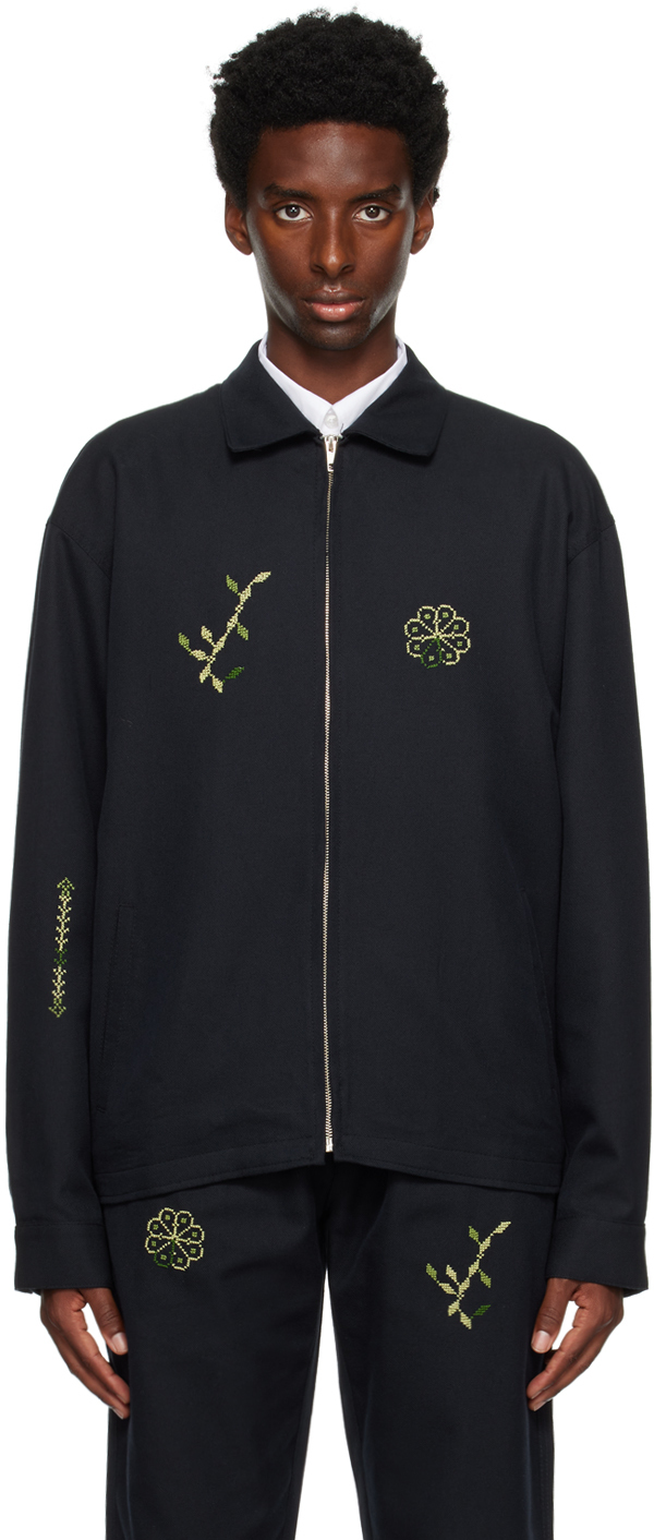 Navy Wardat Jacket by ADISH on Sale