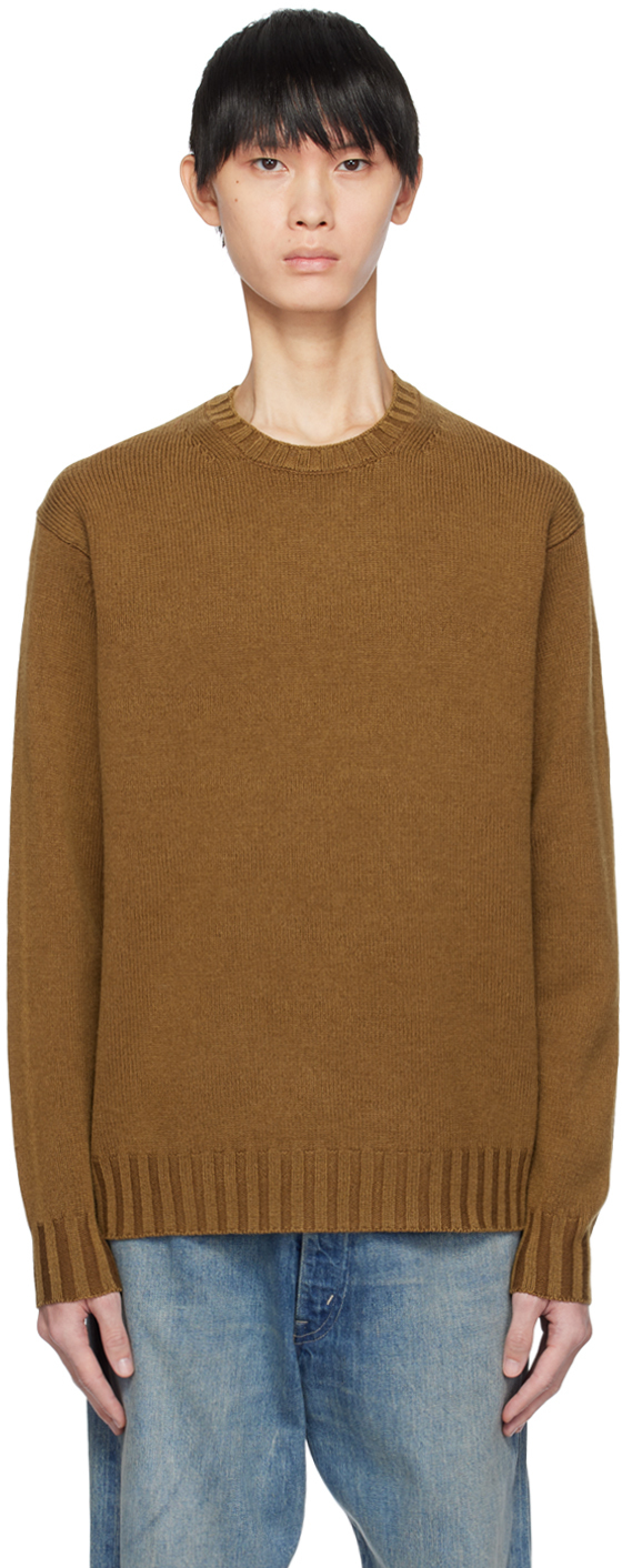 Brown Washed Sweater by AURALEE on Sale