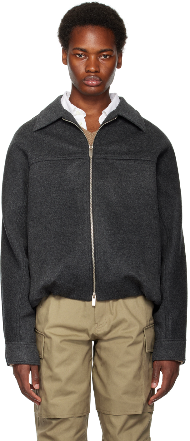 System: Gray Zip Jacket | SSENSE UK