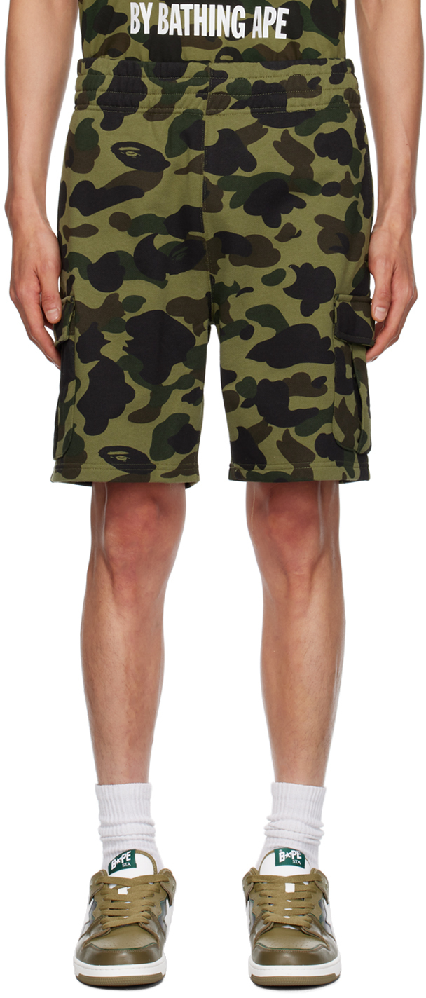 BAPE: Short vert à motif 1st Camo | SSENSE France